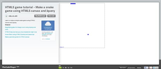 Un tutorial interactivo de Snake en HTML5 - Daniel Parente Blog